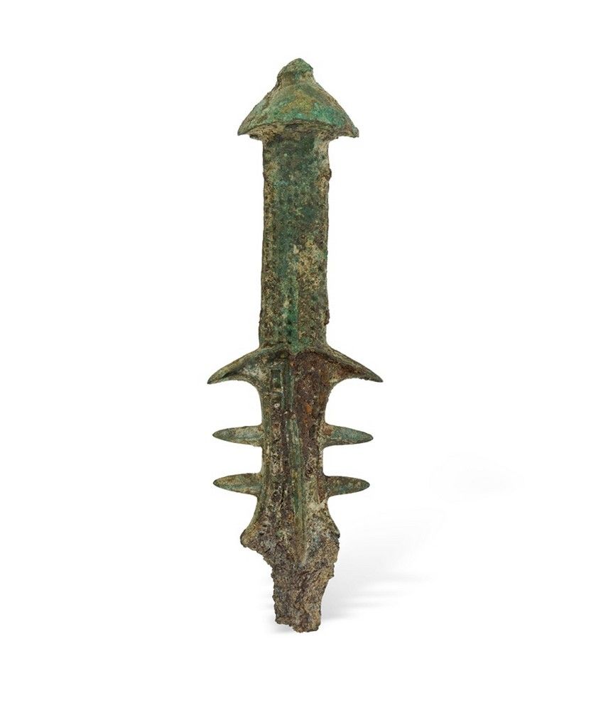Western Han Dynasty Bronze Sword Hilt with Oxidized Iron Blade - Bronze ...
