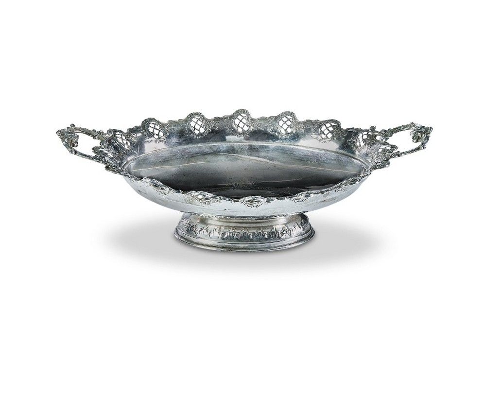 Vintage Silver Twin Handled Fruit Bowl with Rococo Pierced Rim - Bowls ...