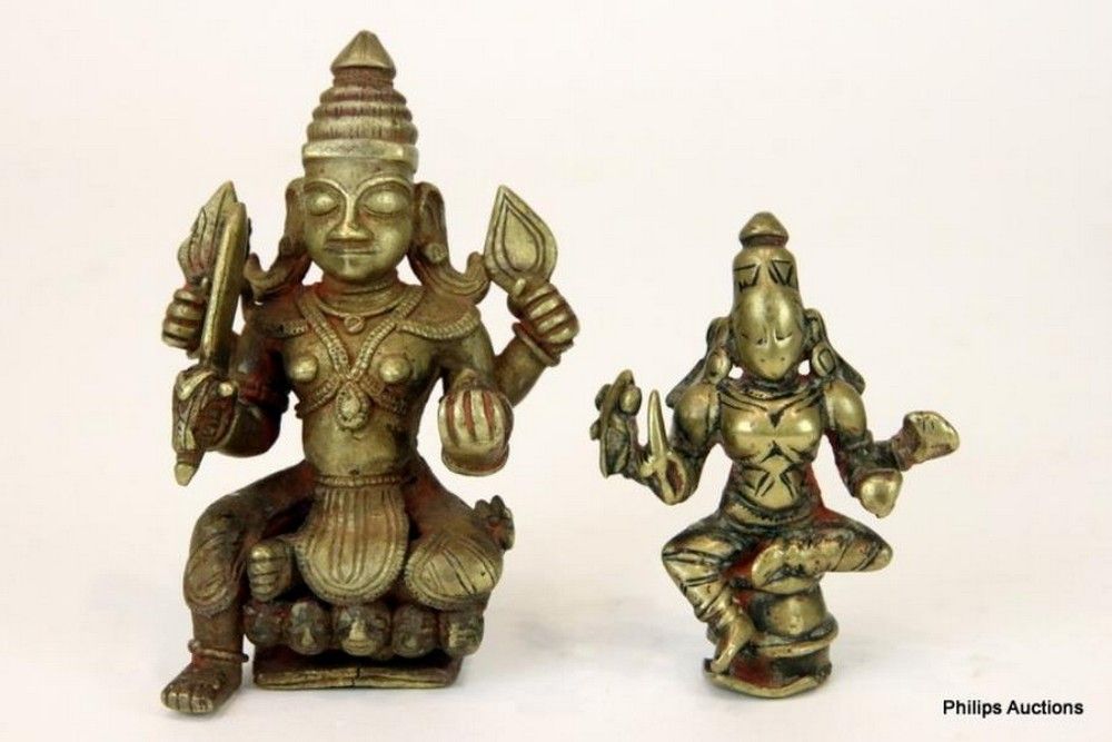 Indian Brass Figures of Vishnu and Kali, 18th-20th Century - Brass ...