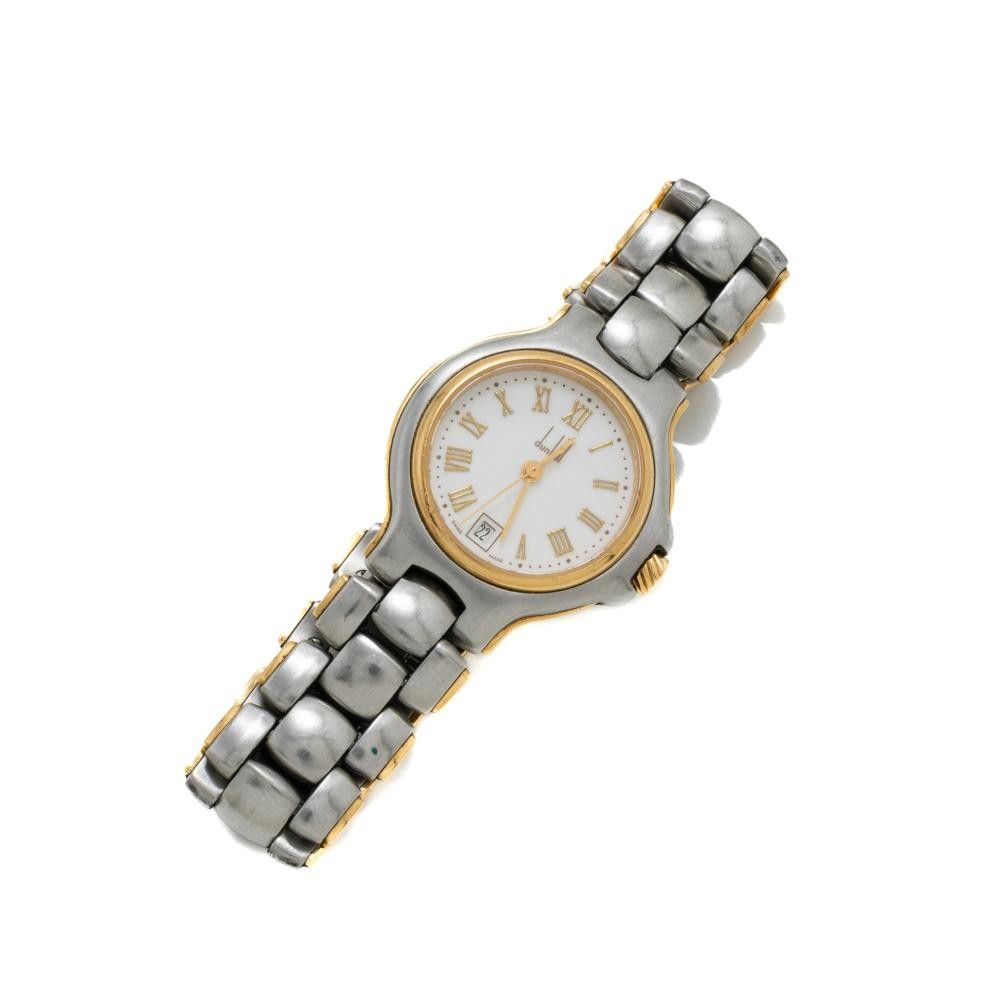 Dunhill Ladies Quartz Wristwatch: Two-Tone Stainless Steel, Roman ...