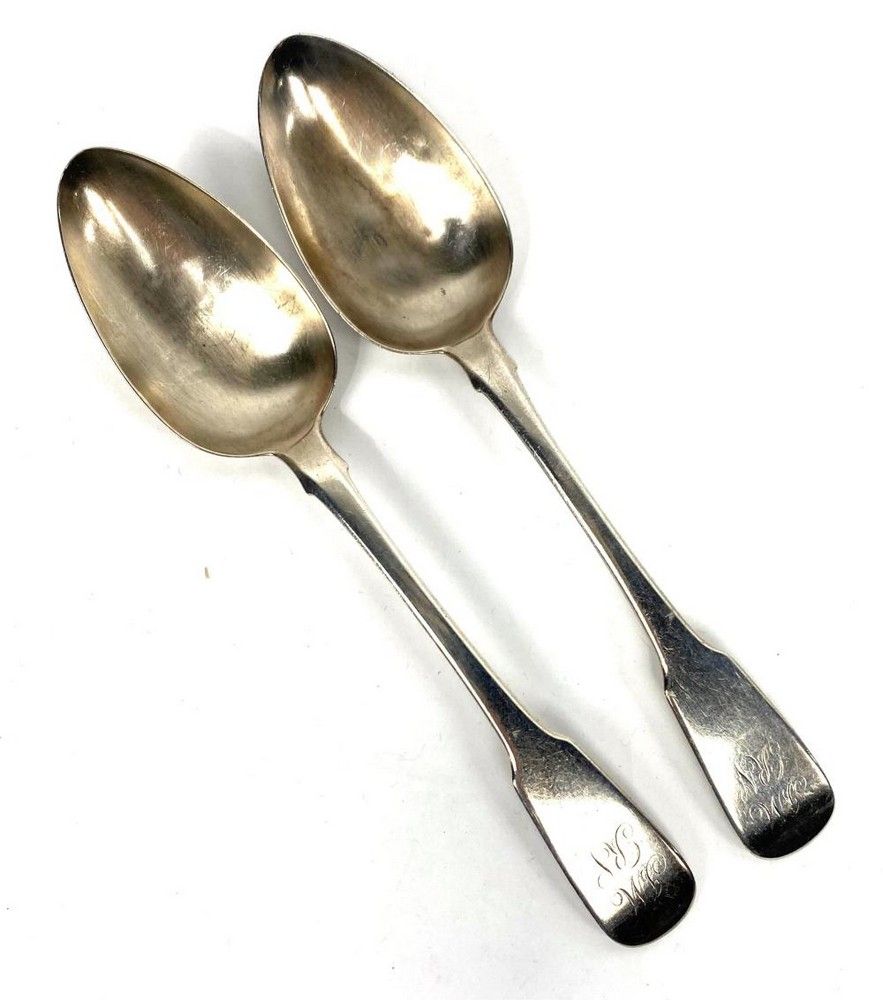 George IV Scottish Sterling Silver Serving Spoons, Andrew Wilkie, 1820 ...