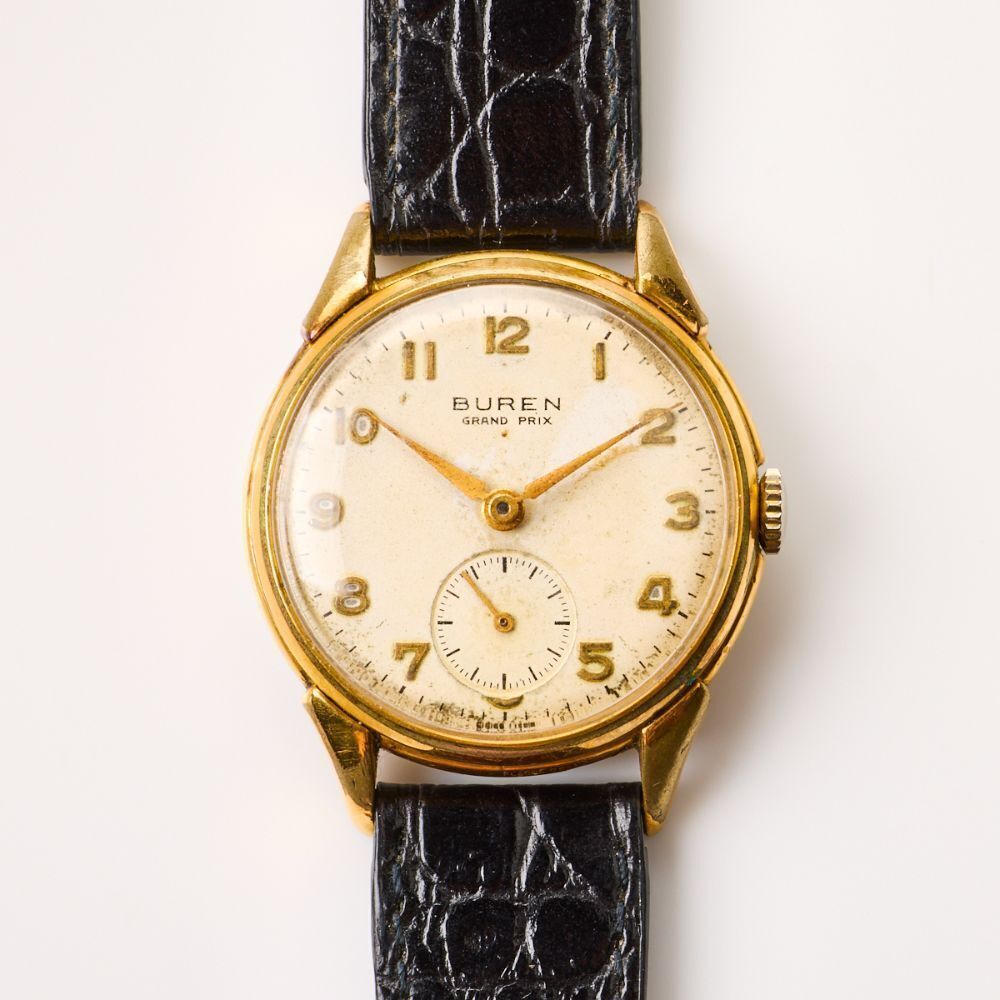 Buren Grand-Prix Hand-Wound Watch with Yellow Gold Plating - Watches ...